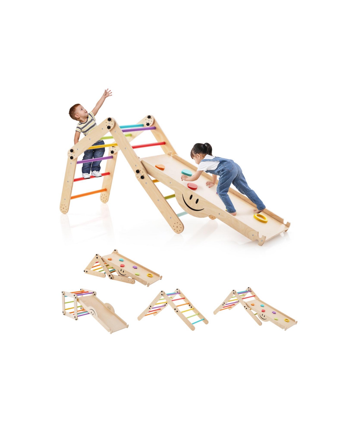 Click here for Mecale Climbing Triangle Ladder Toy Indoor Jungle... prices
