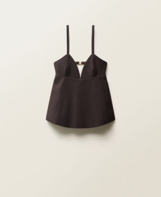 Mango Women's Open Back V-Neck Top - Macy's