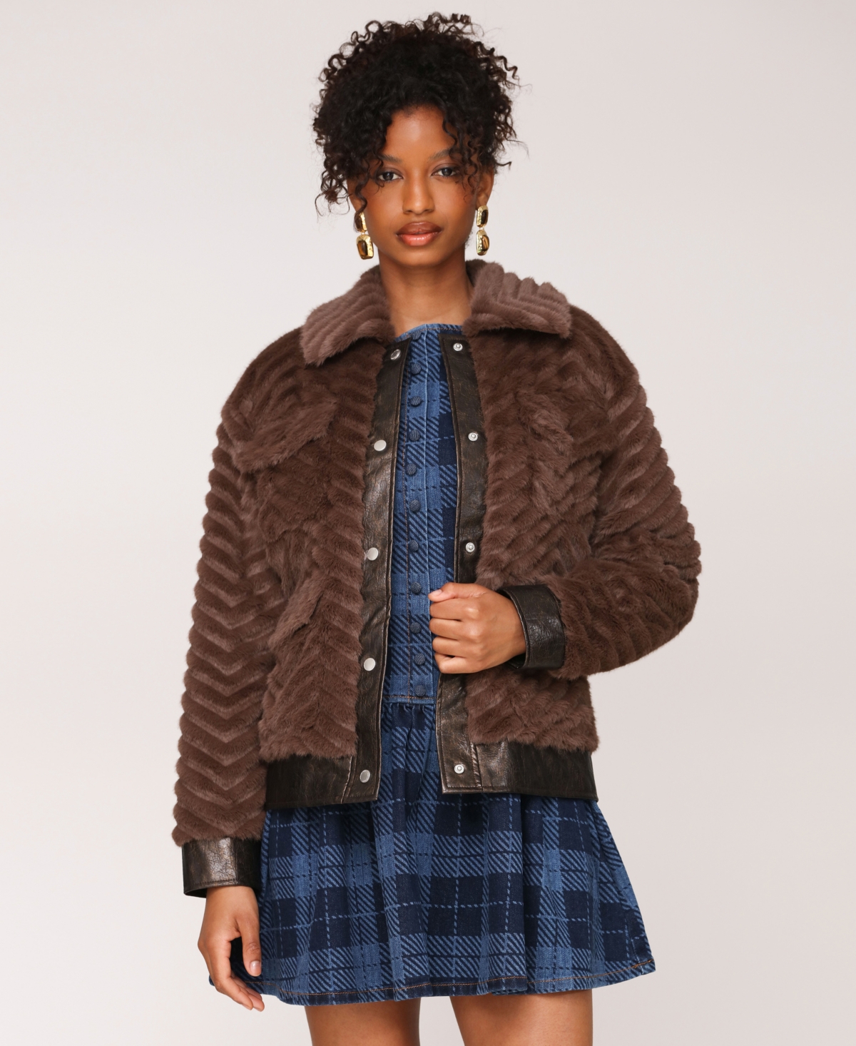 Click here for Avec Les Filles Womens Faux-Fur Bomber Jacket - Mi... prices