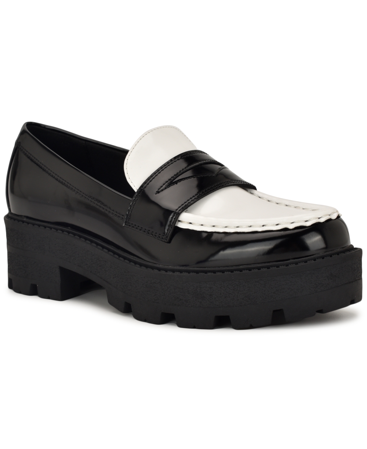 Click here for Nine West Womens Keram Chunky Lug Sole Penny Loafe... prices
