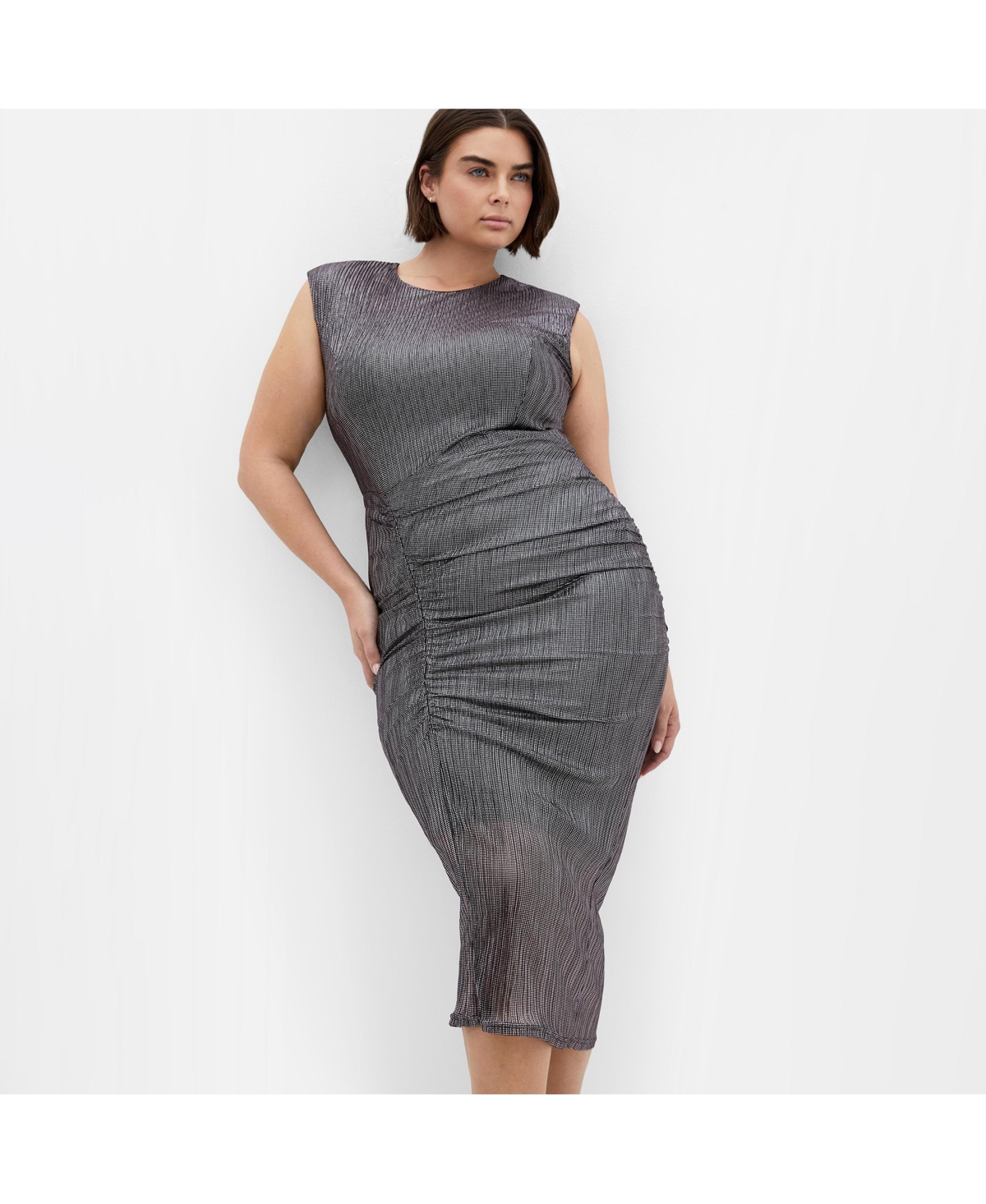 Click here for City Chic Plus Size Starlit Dress - Gunmetal prices