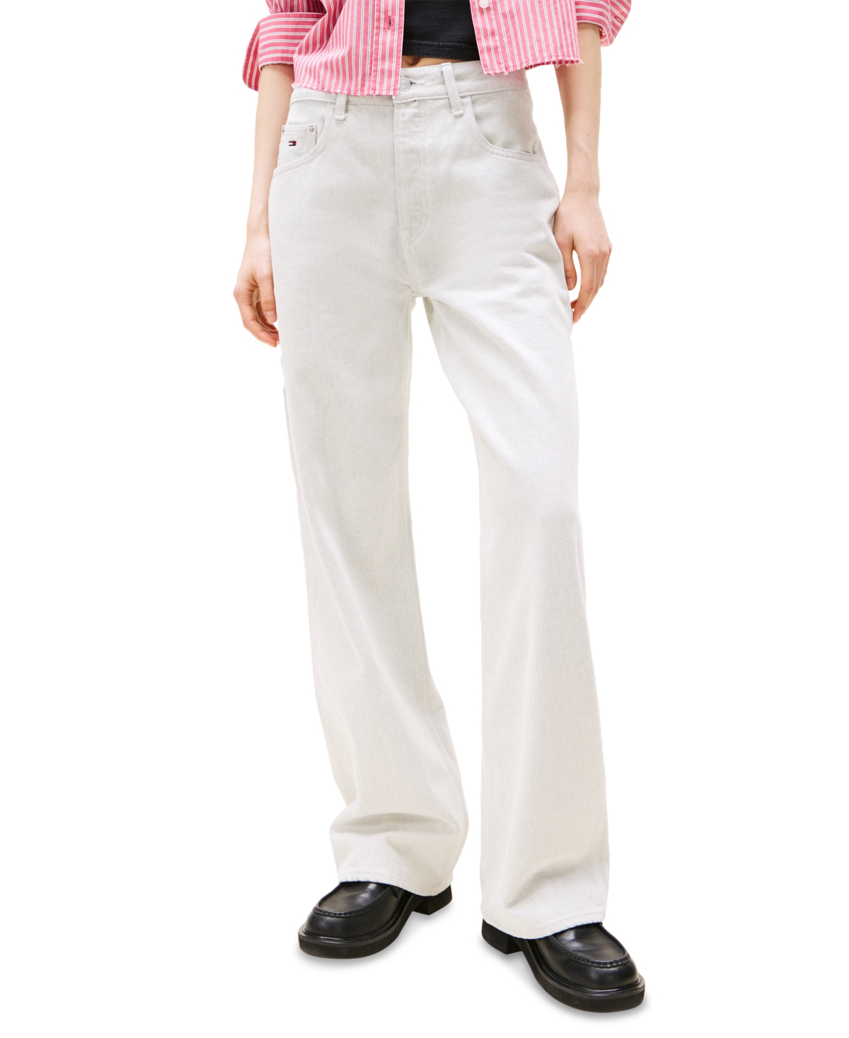 Click here for Tommy Jeans Womens Mia Mid-Rise Relaxed Straight-L... prices