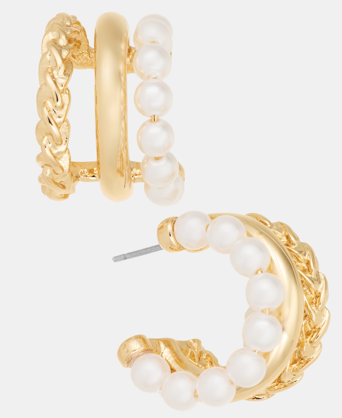 Click here for On 34th Imitation Pearl Hoop Earrings  Macys Exclu... prices