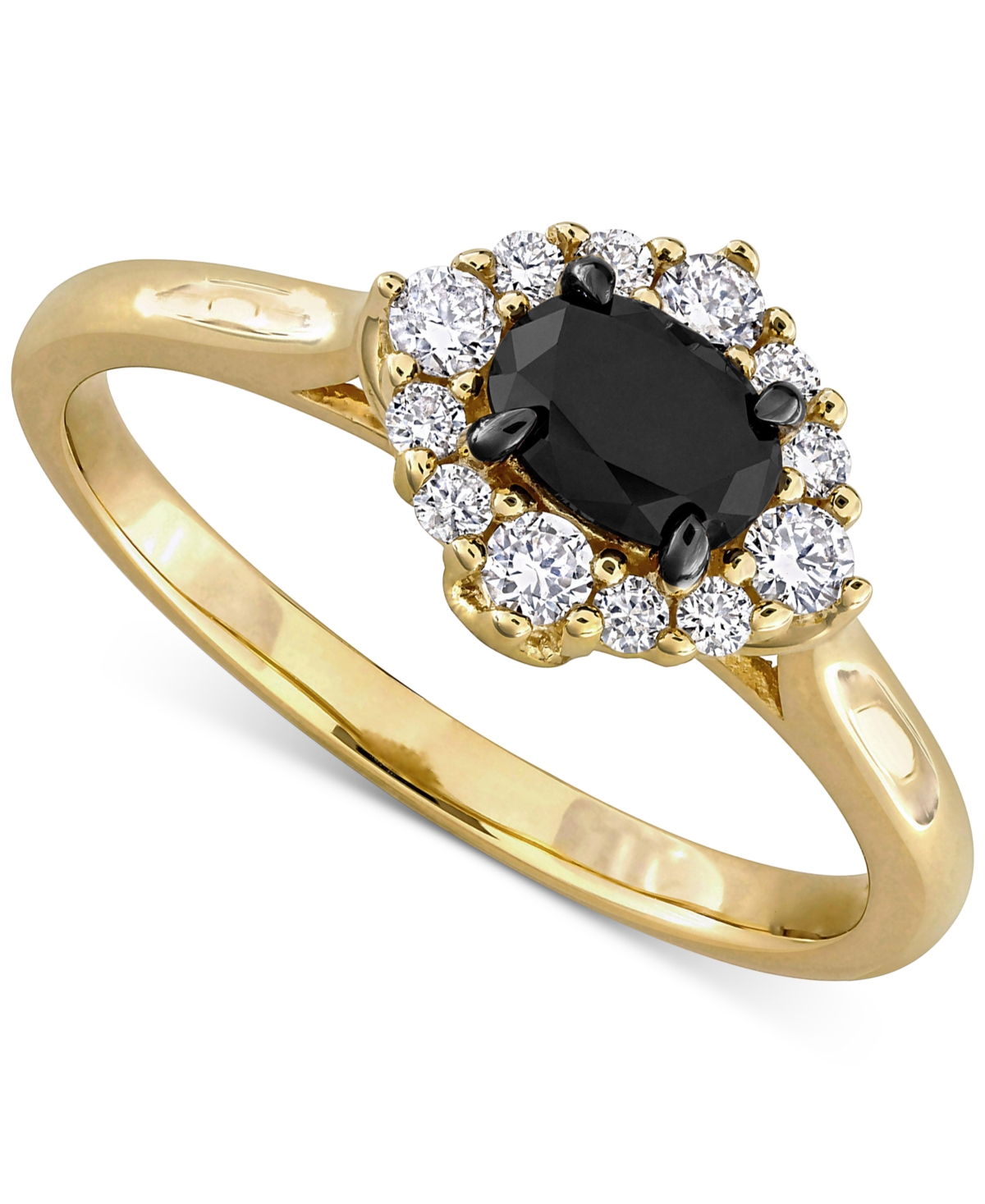 Click here for Black & White Diamond Oval Halo Engagement Ring (3... prices