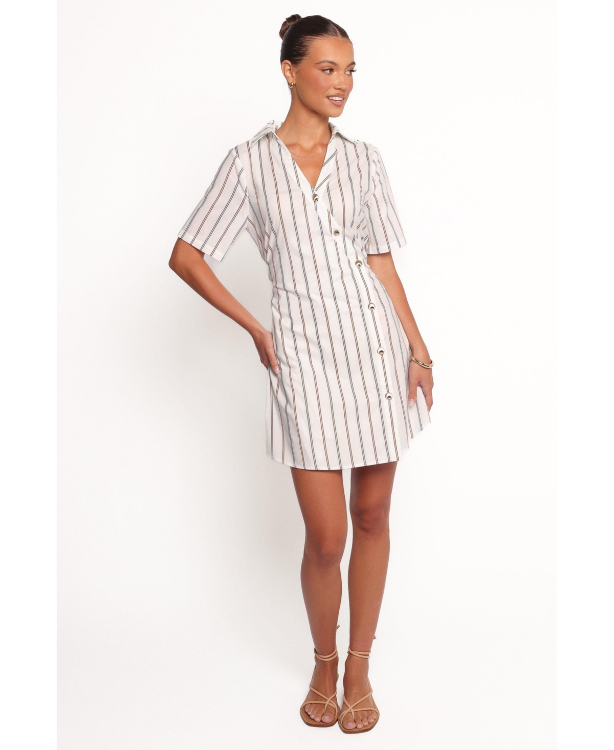 Click here for Petal and Pup Womens Hayes Mini Dress - Blue strip... prices