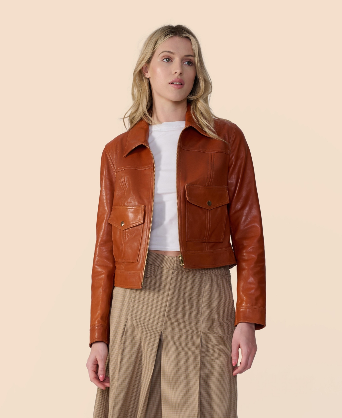 Click here for Furniq Uk Womens Bomber Leather Jacket  Created fo... prices