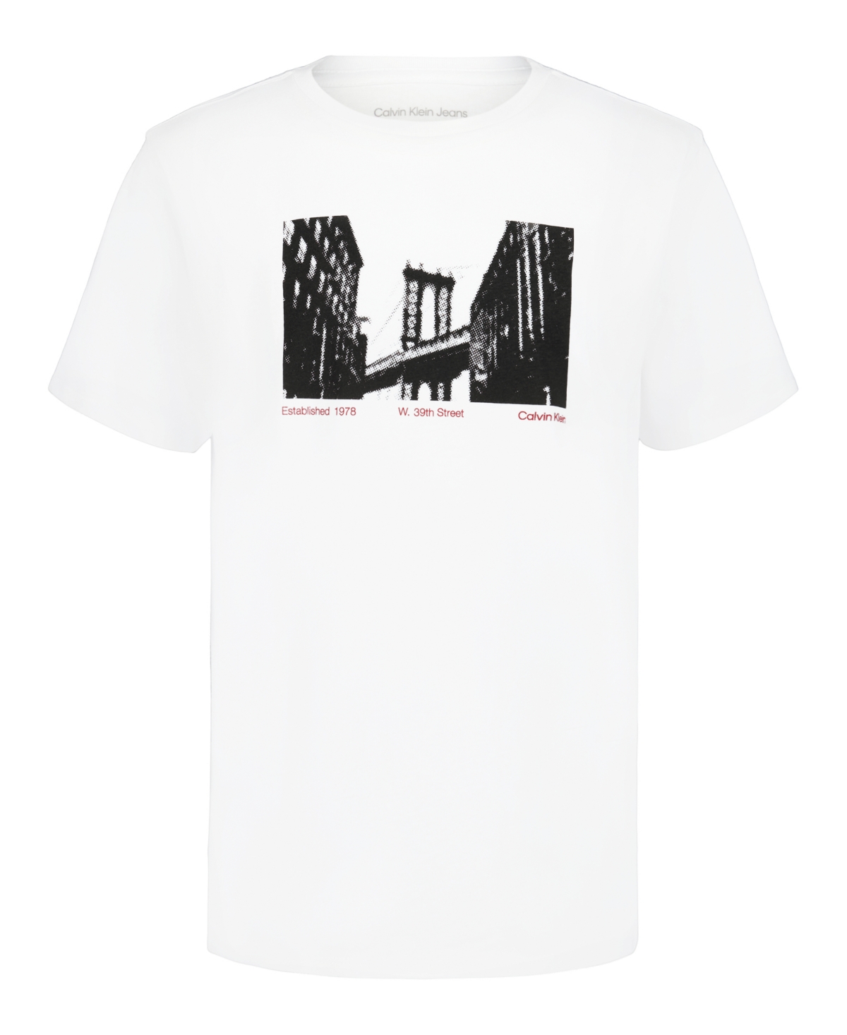 Calvin Klein Big Boys Manhattan Bridge Short Sleeve T-Shirt - White