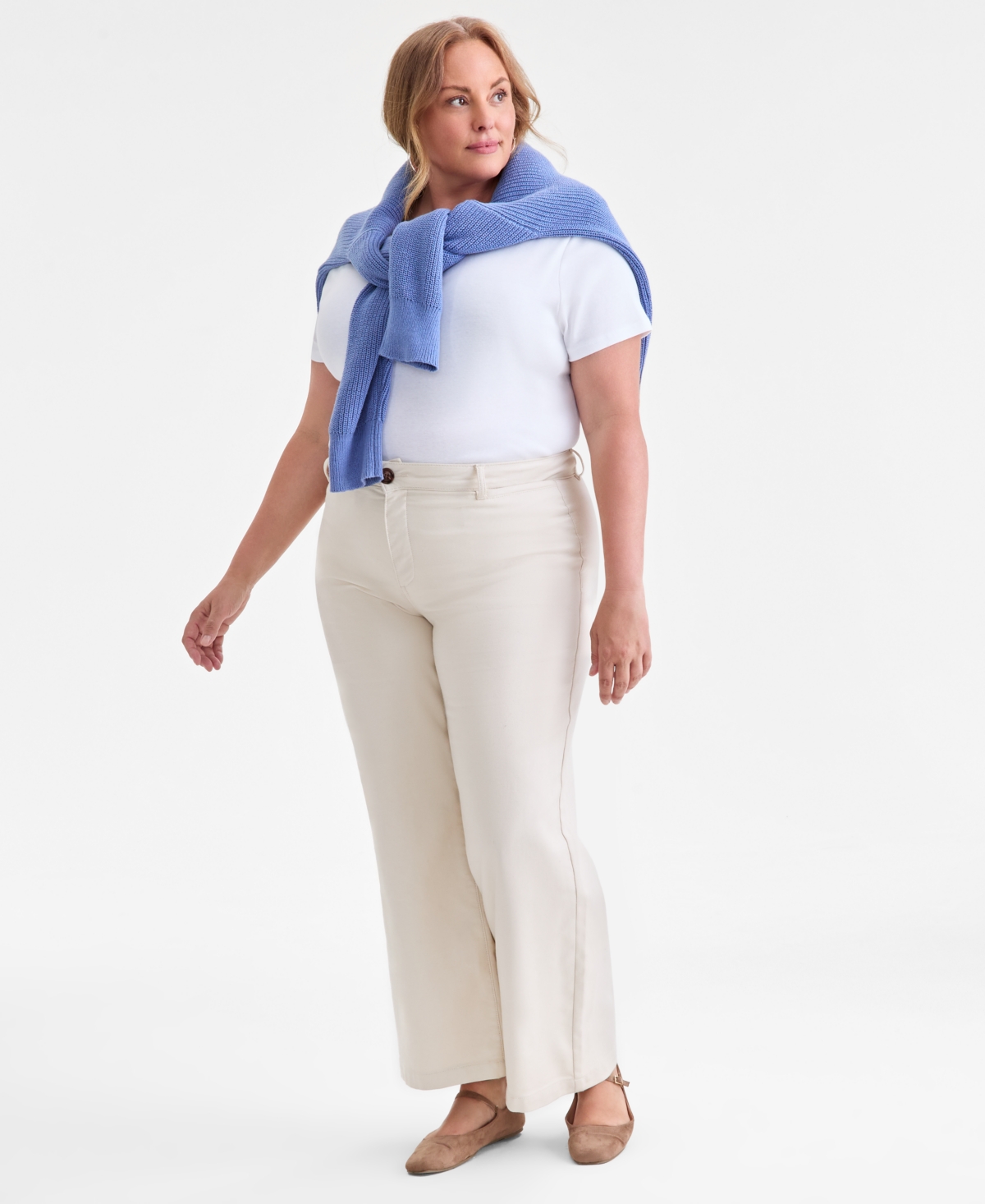 Click here for Style & Co Plus Size Wide-Leg Twill Pants  Macys E... prices