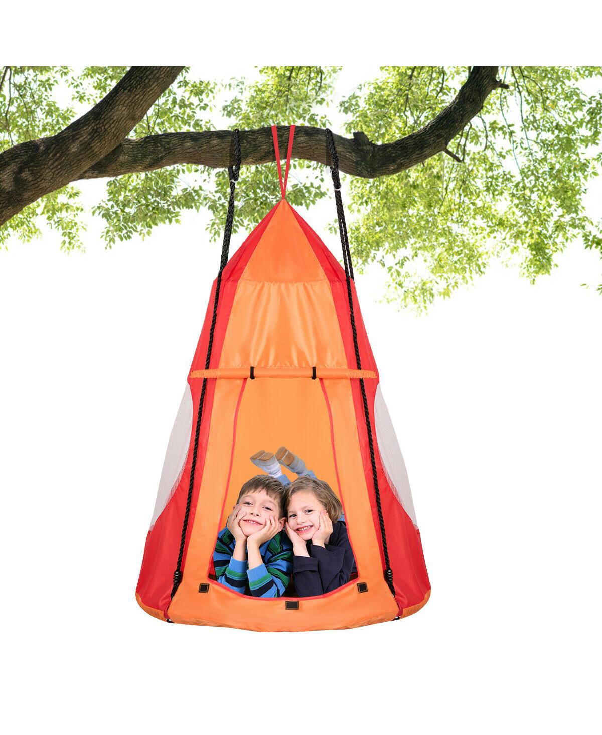 Click here for Gymax 40 Kids Hanging Chair Swing Tent Set Hammock... prices