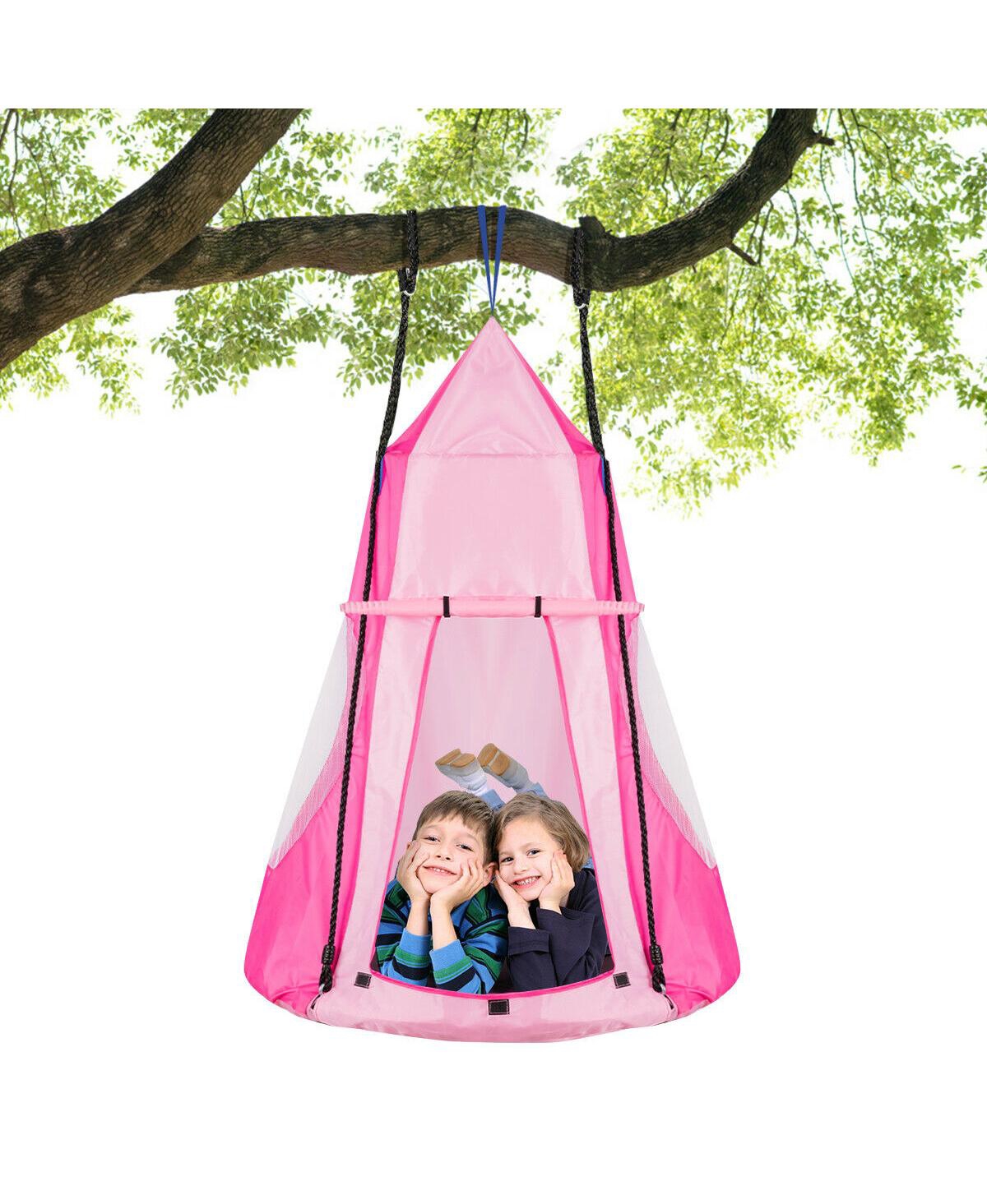 Click here for Gymax 40 Kids Hanging Chair Swing Tent Set Hammock... prices