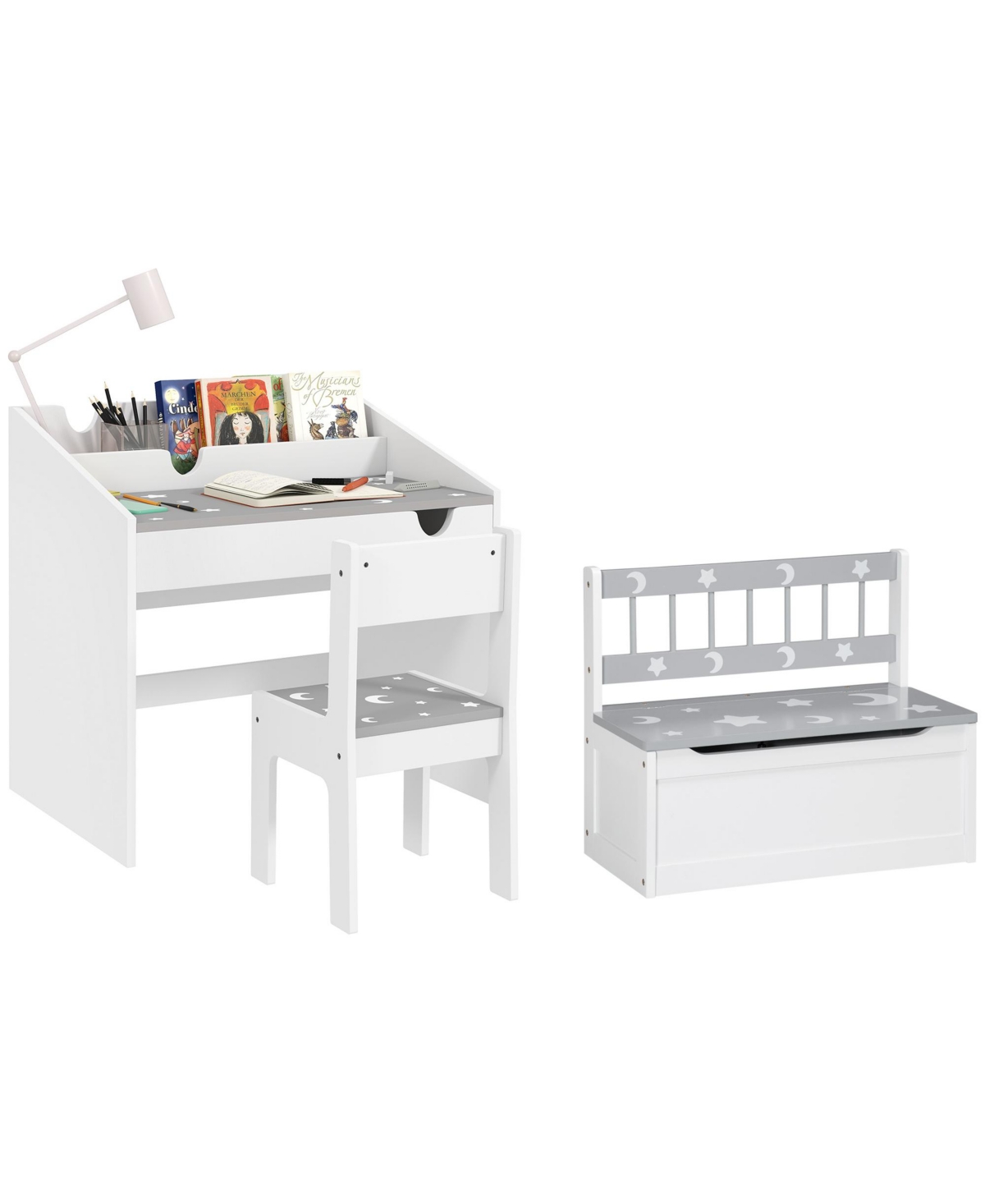 Click here for Qaba Kids Desk with Chair Set and Toddler Toy Box... prices