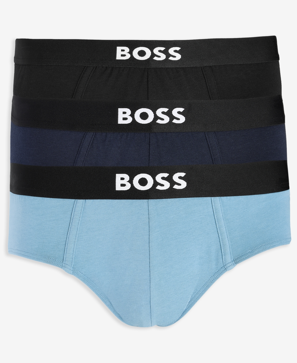 Click here for Boss by Hugo Boss Mens 3-Pack Logo Hip Briefs - Bl... prices