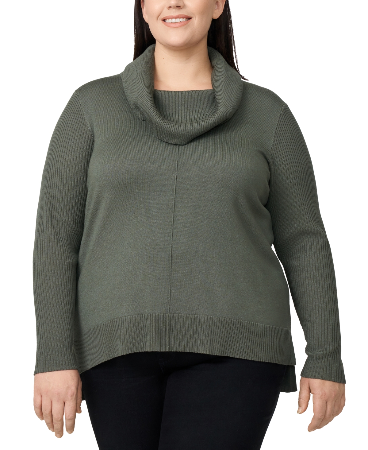 Click here for Melissa Paige Plus Size Cowlneck High-Low Sweater... prices