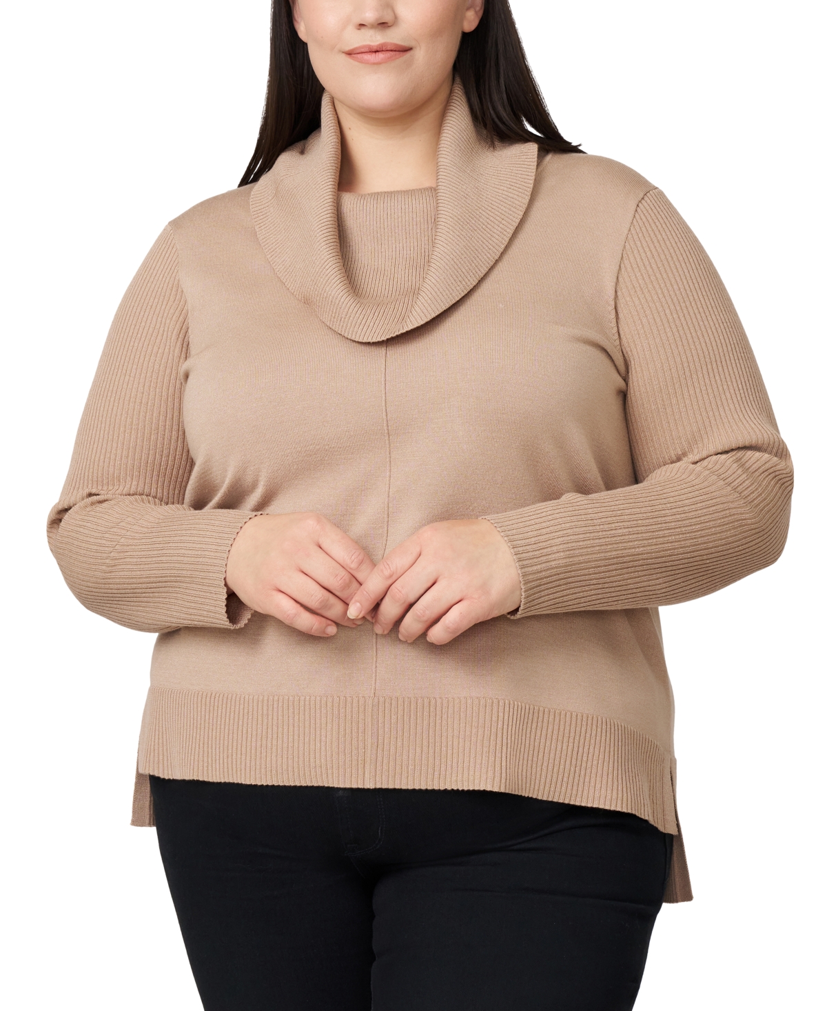 Click here for Melissa Paige Plus Size Cowlneck High-Low Sweater... prices