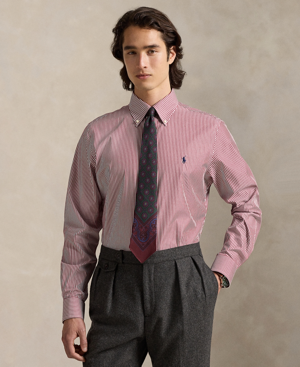 Click here for Polo Ralph Lauren Mens Classic-Fit Striped Poplin... prices