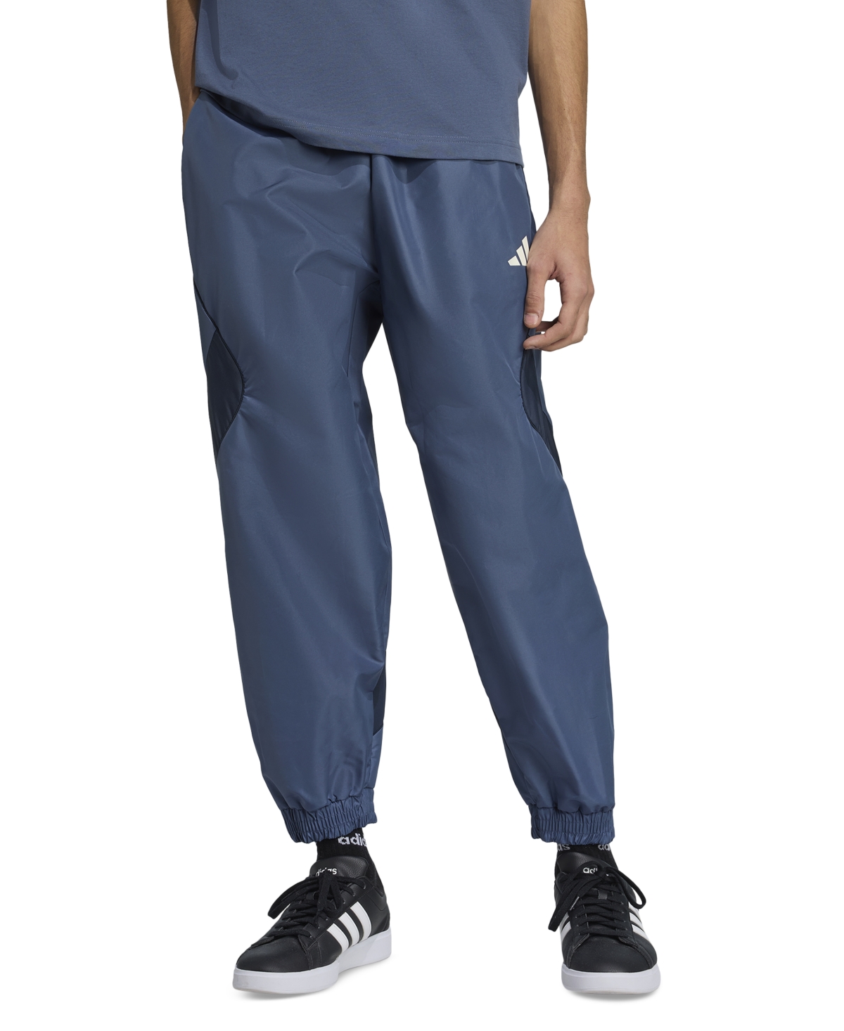 adidas Mens Stadium Colorblocked Woven Logo Pants - Pre Ink / Aura Ink