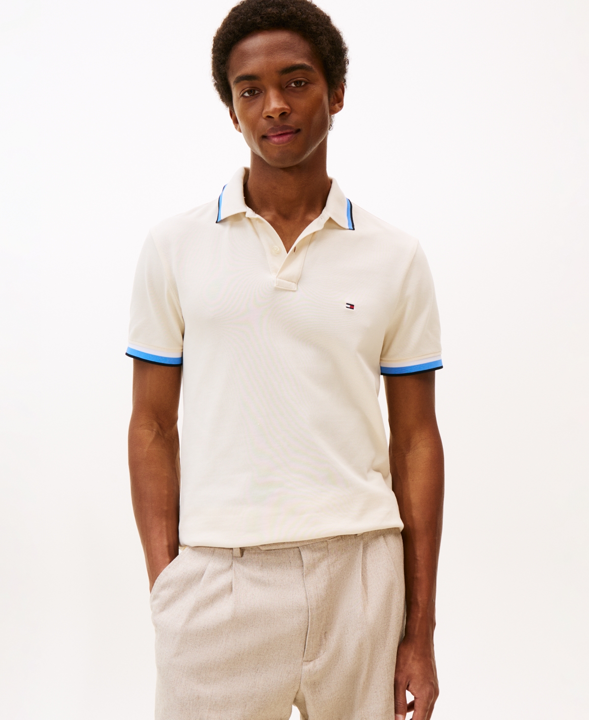 Click here for Tommy Hilfiger Mens Slim-Fit Tipped Polo Shirt - I... prices