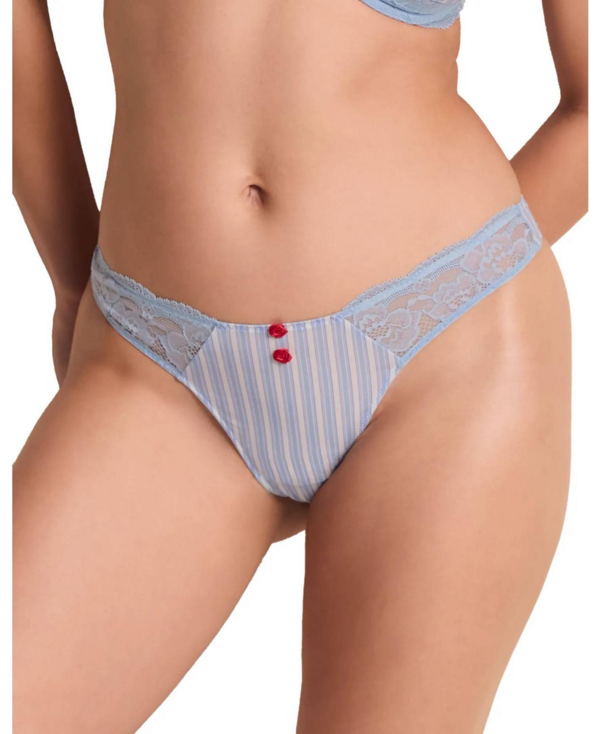 Click here for Adore Me Womens Gretl Thong Panty - Stripe blue prices