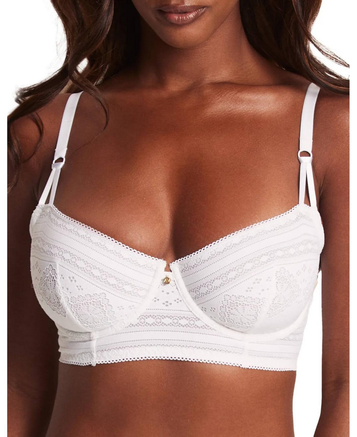 Click here for Adore Me Womens Zooey Unlined Balconette Bra - Whi... prices