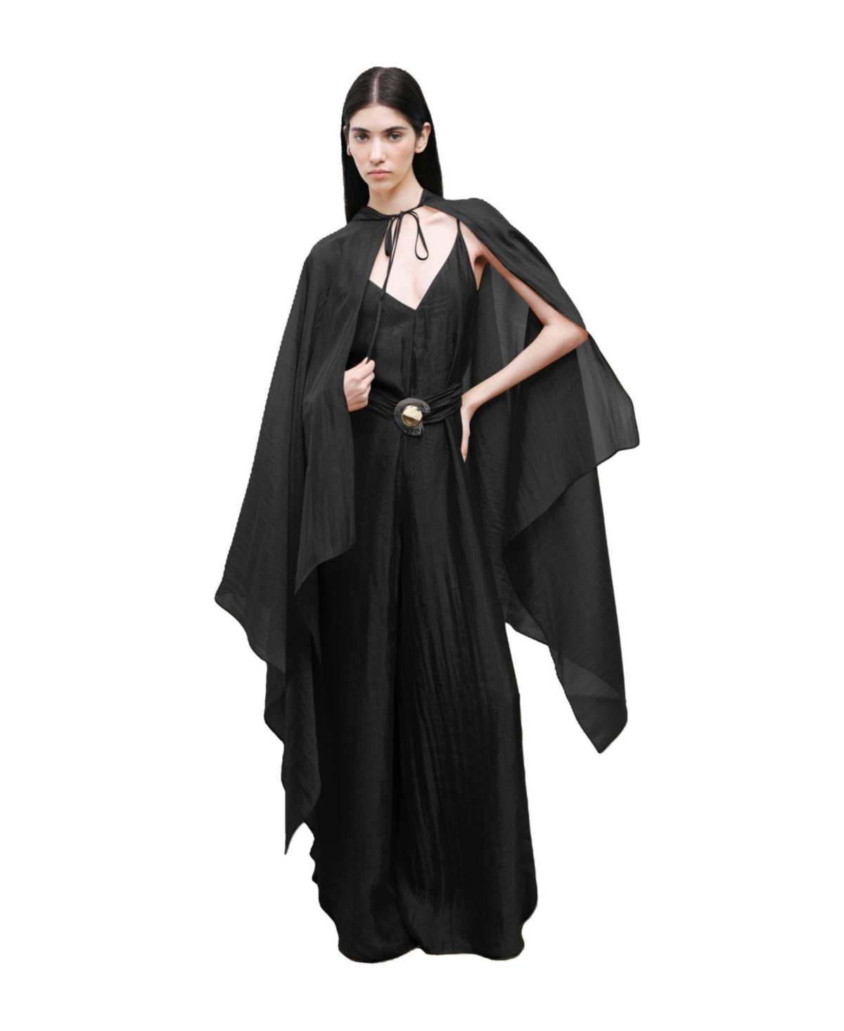 Click here for Nocturne Womens Asymmetric Cape - Black prices