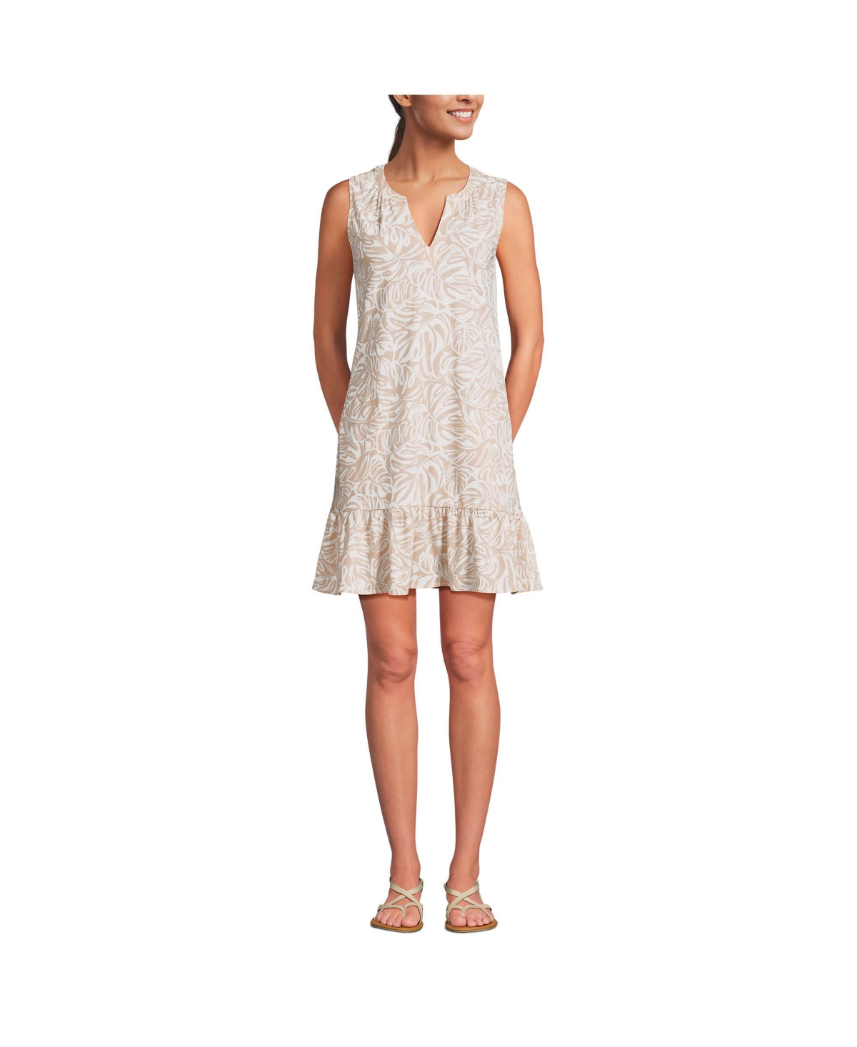 Click here for Lands End Womens Sleeveless Cotton Jersey Notch Ne... prices
