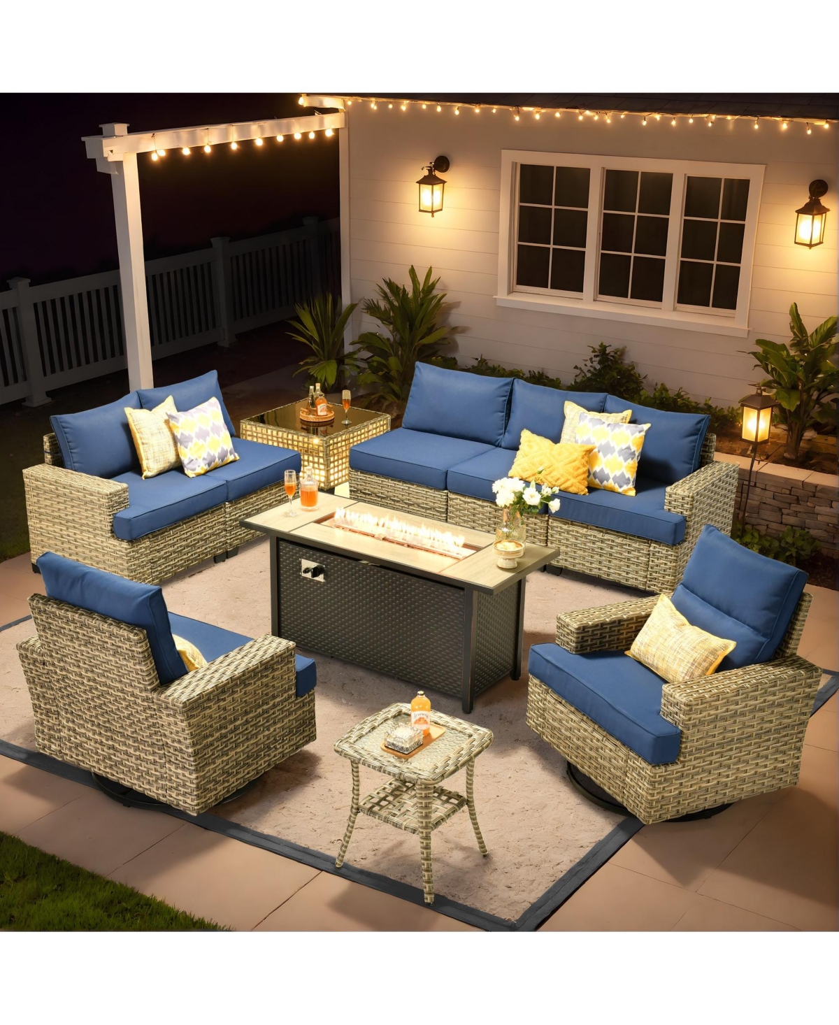 Click here for Xizzi 10 Pieces Outdoor Patio Furniture Set Rattan... prices