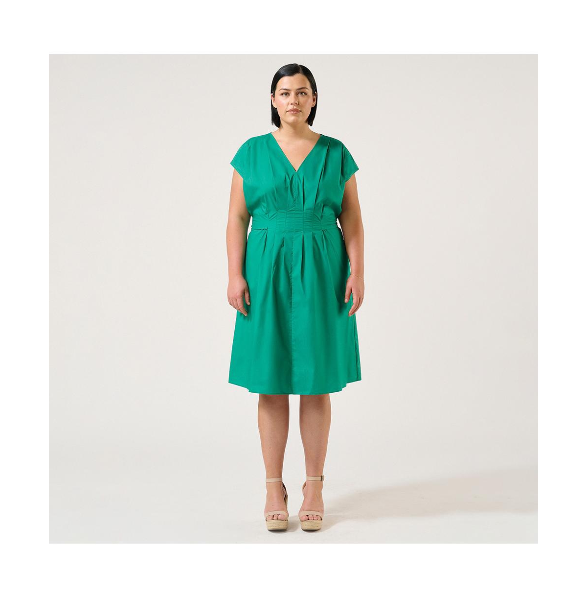 Click here for Estelle Rebekah Cotton Mini Dress - Emerald prices