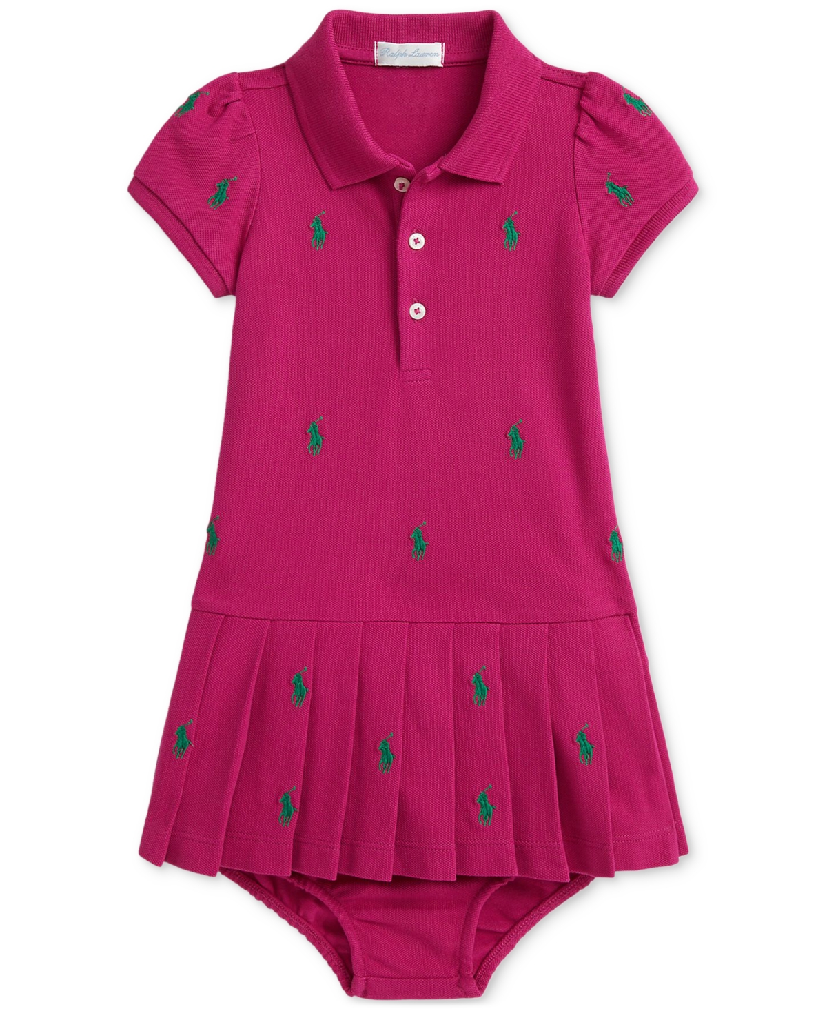 Polo Ralph Lauren Baby Girls Stretch Mesh Polo Dress - Pink
