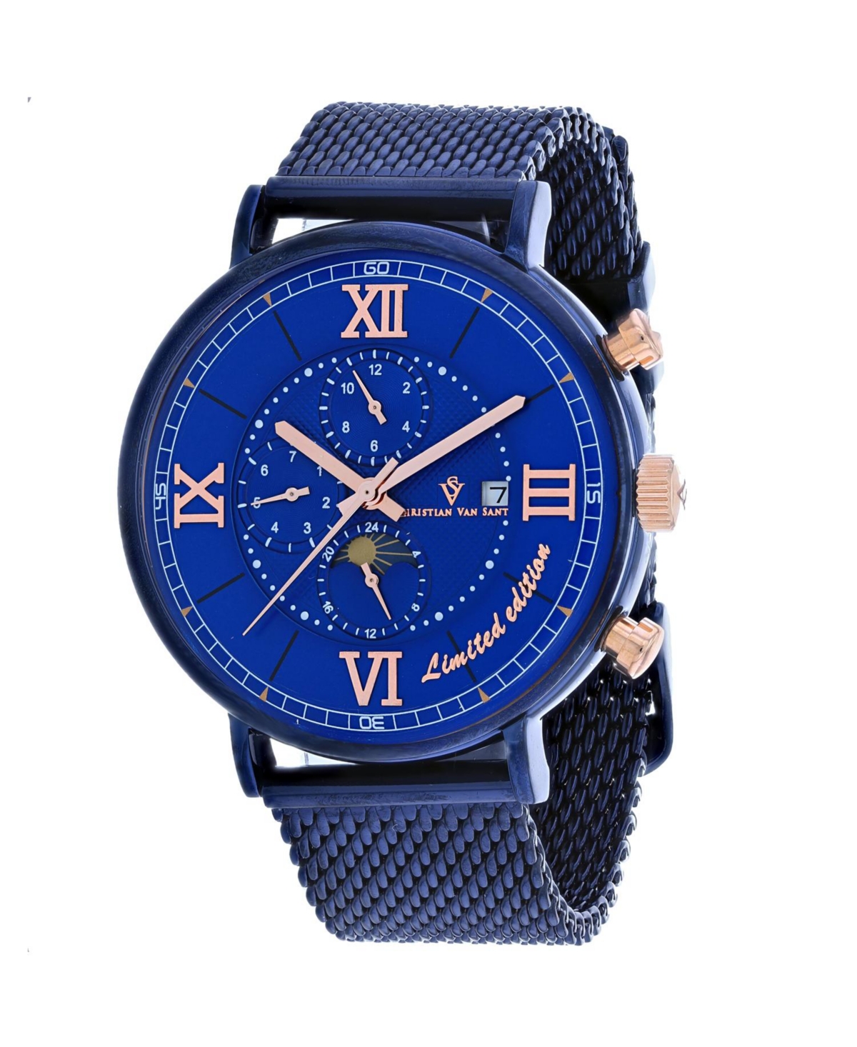 Click here for Christian Van Sant Mens Somptueuse Ltd Blue Dial W... prices