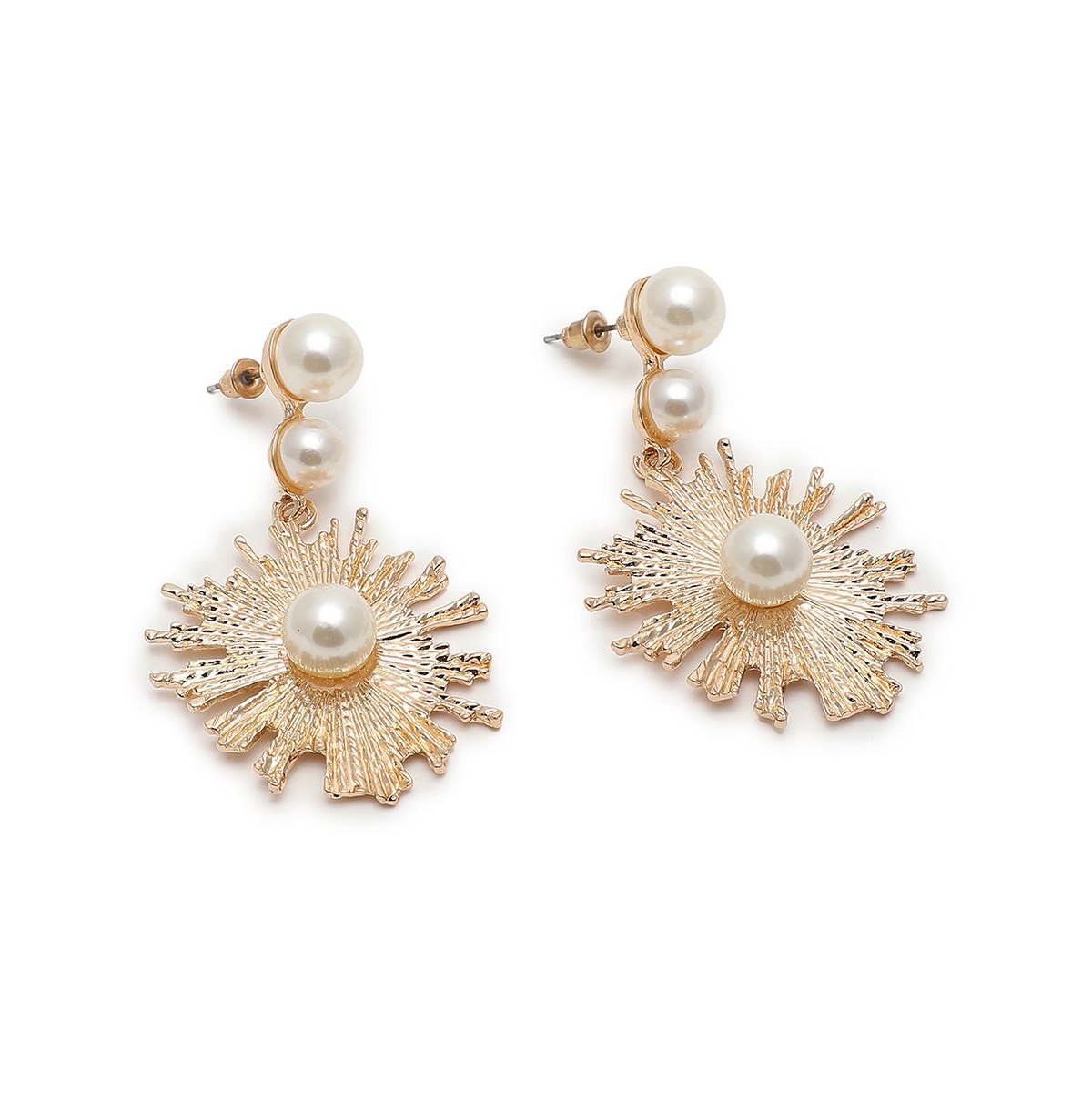 Click here for Sohi Womens Wild Flower Drop Earrings - Gold prices