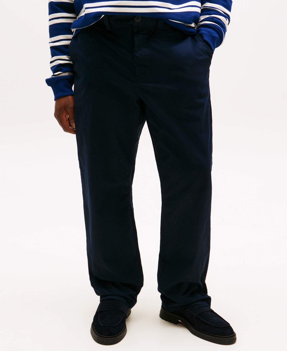 Tommy Hilfiger Mens Big & Tall Th Flex Stretch Custom-Fit Chino Pants - Desert Sky