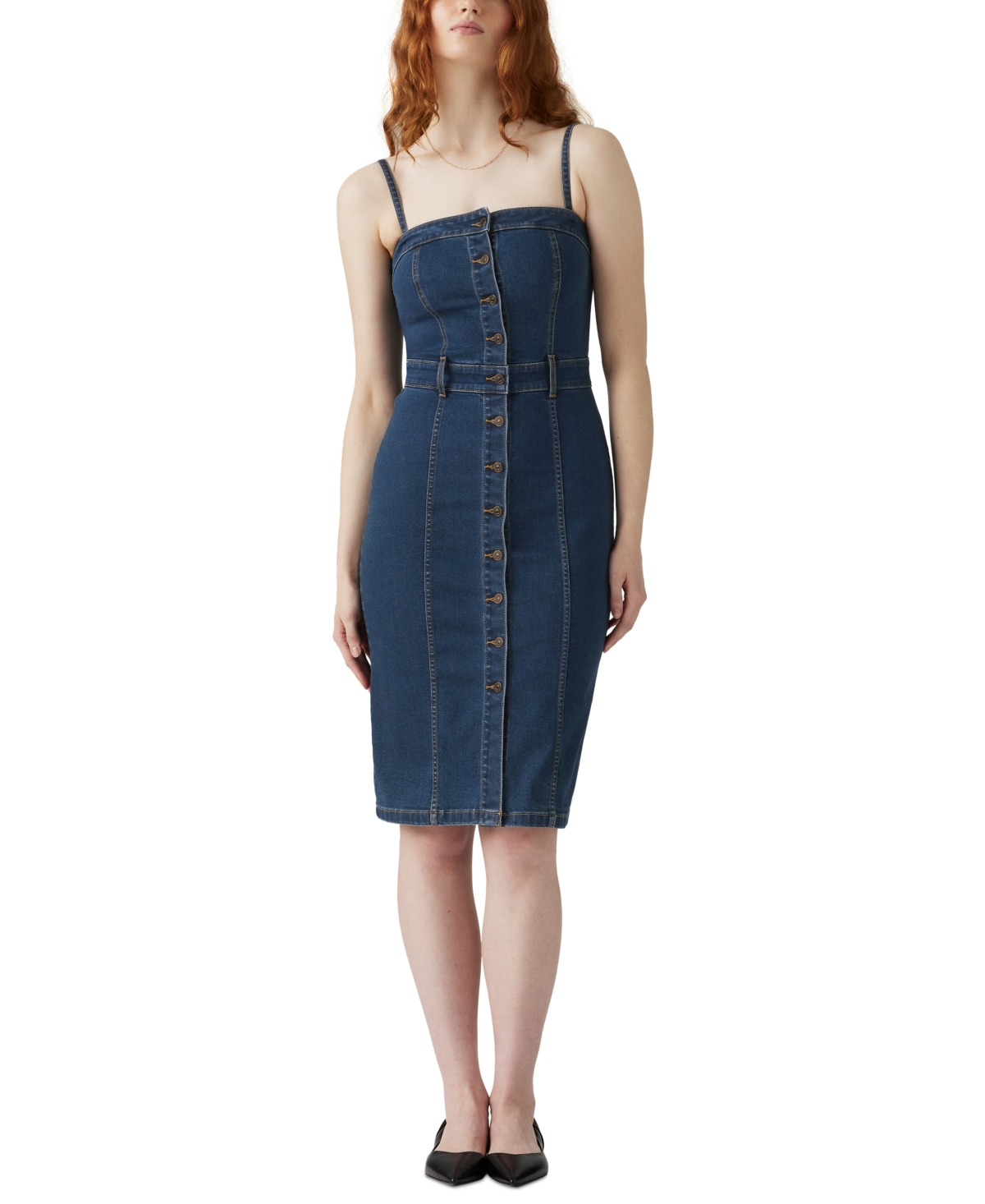 Click here for Levis Womens Denim Bustier Button-Front Dress - Up... prices