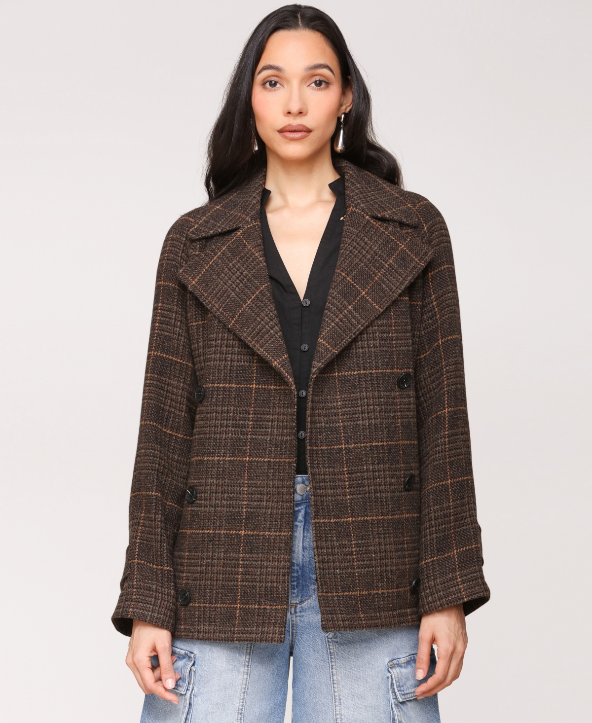 Click here for Avec Les Filles Womens Double-Breasted Belted Coat... prices