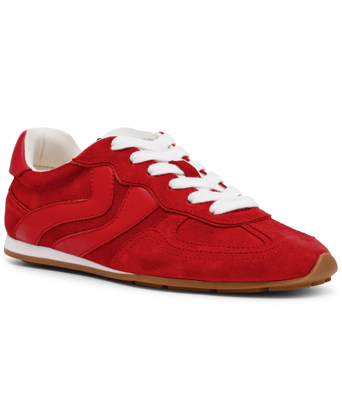 Click here for Steve Madden Womens Abbi Lace-Up Sneakers - Red Mu... prices