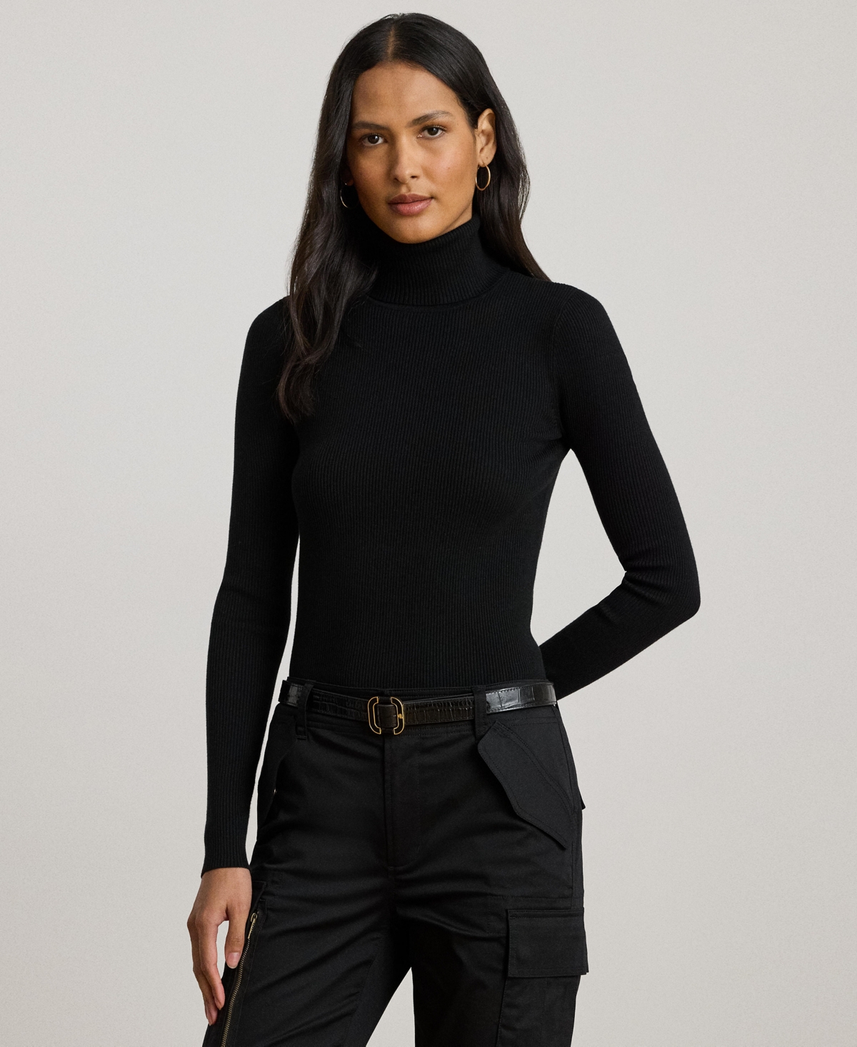 Click here for Lauren Ralph Lauren Ribbed Turtleneck Sweater - Po... prices