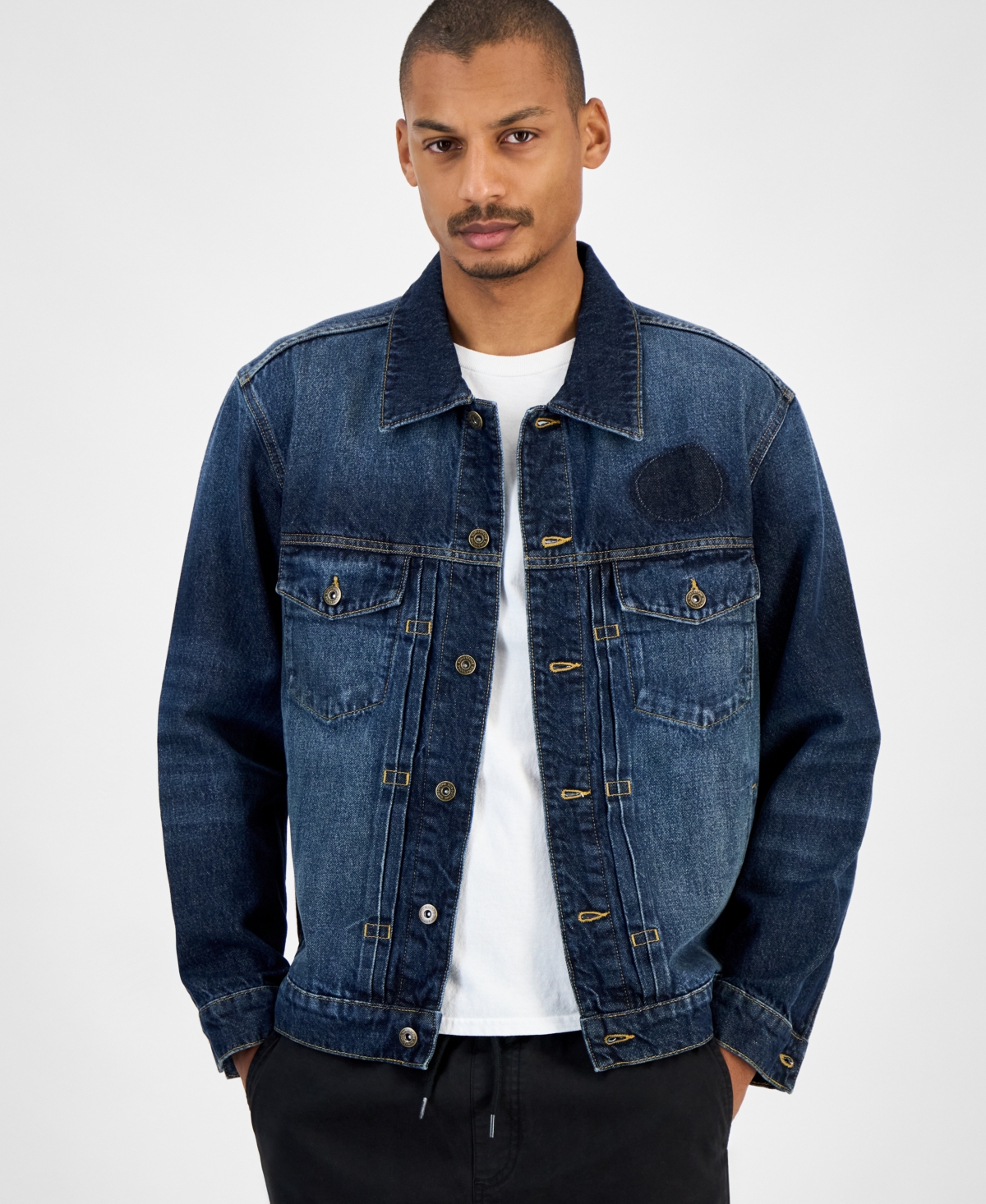 Click here for Sun + Stone Mens Denim Trucker Jacket  Macys Exclu... prices