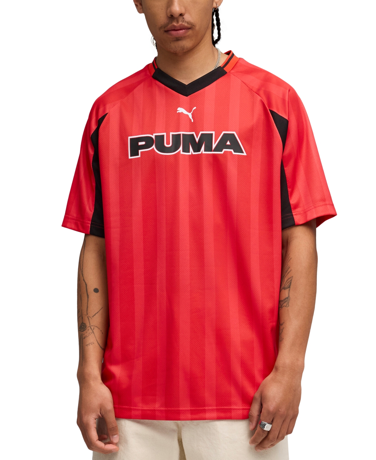 Puma Mens Sport Soccer Jersey - For All Time Red