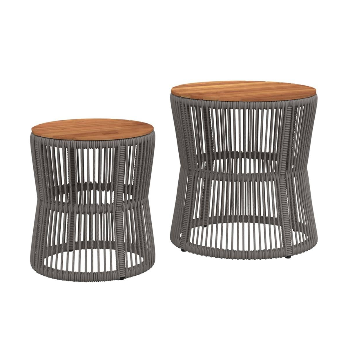 Click here for vidaXL Patio Side Tables 2 pcs with Wooden Top Gra... prices