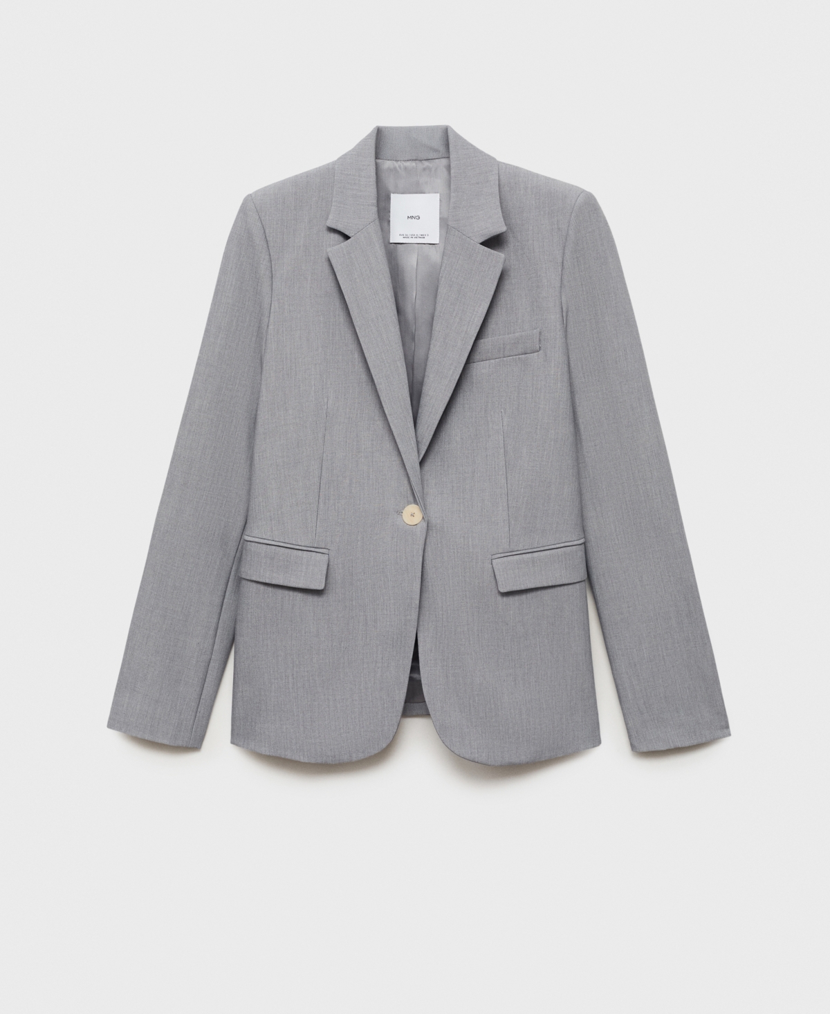 Click here for Mango Womens Fitted Suit Jacket - Gray prices