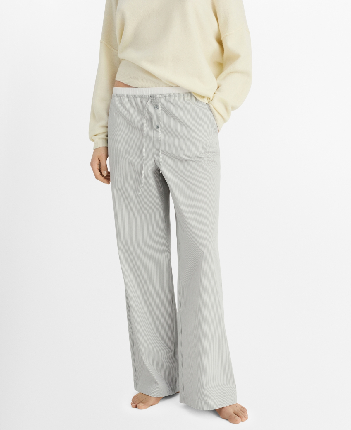 Click here for Mango Womens Elastic Detail Striped Pajama Pants -... prices