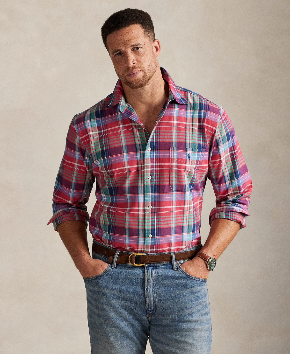 Click here for Polo Ralph Lauren Mens Big & Tall Plaid Oxford Shi... prices