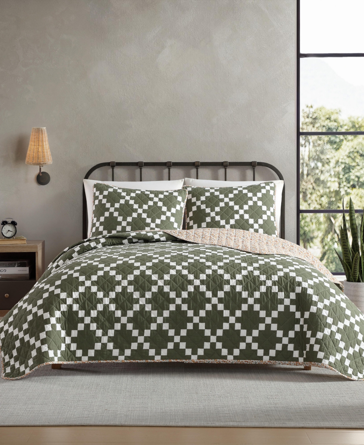 Click here for Eddie Bauer Diamond Floral Cotton Reversible 2-Pc.... prices