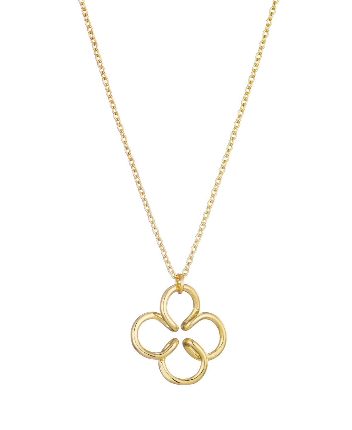 Click here for Adornia Gold Wire Clover Pendant Necklace - Gold prices