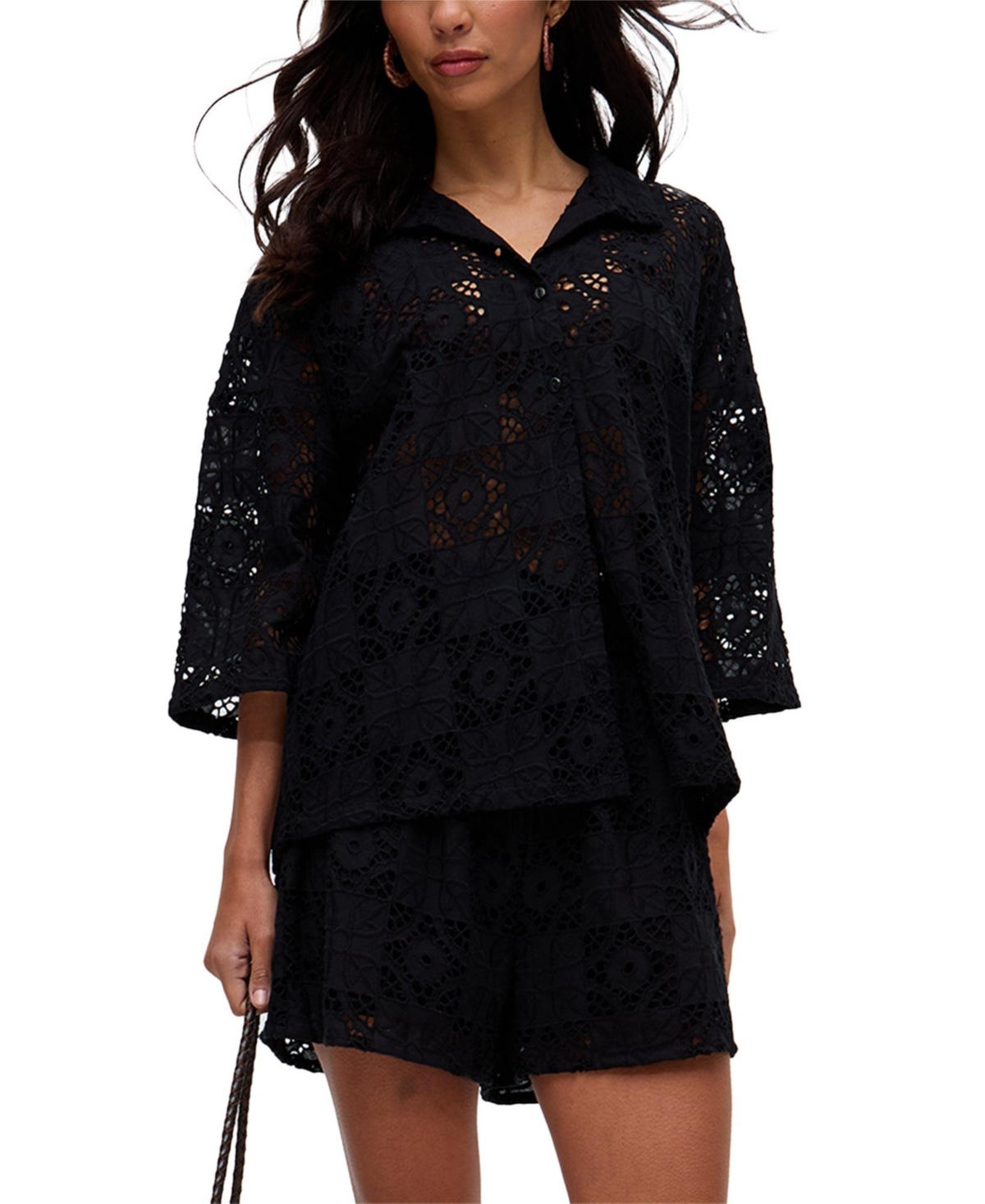Click here for Raffya Womens Shelli All Over Broderie Anglaise Sh... prices