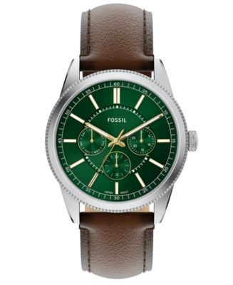 Fossil Men's Pearson Multifunction Brown Leather Watch, 42mm - Macy's