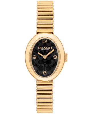 COACH Women's Sammy Gold Tone Stainless Steel Bracelet Stretch Watch ...