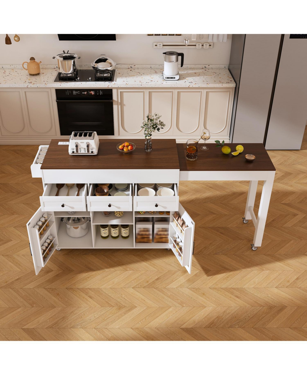 Click here for Streamdale Furniture 74.8" Kitchen Island w/... prices