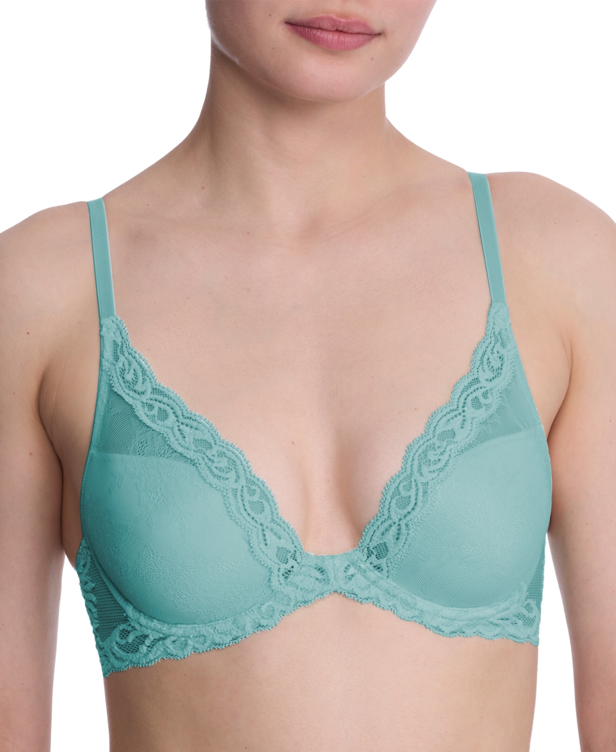 Click here for Natori Womens Feathers Lace Contour Underwire Plun... prices