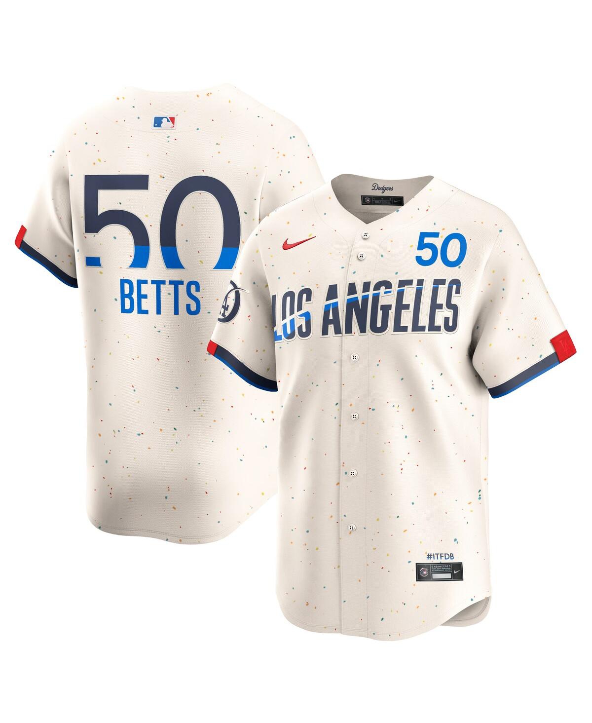 Click here for Nike Mens Mookie Betts Cream Los Angeles Dodgers C... prices