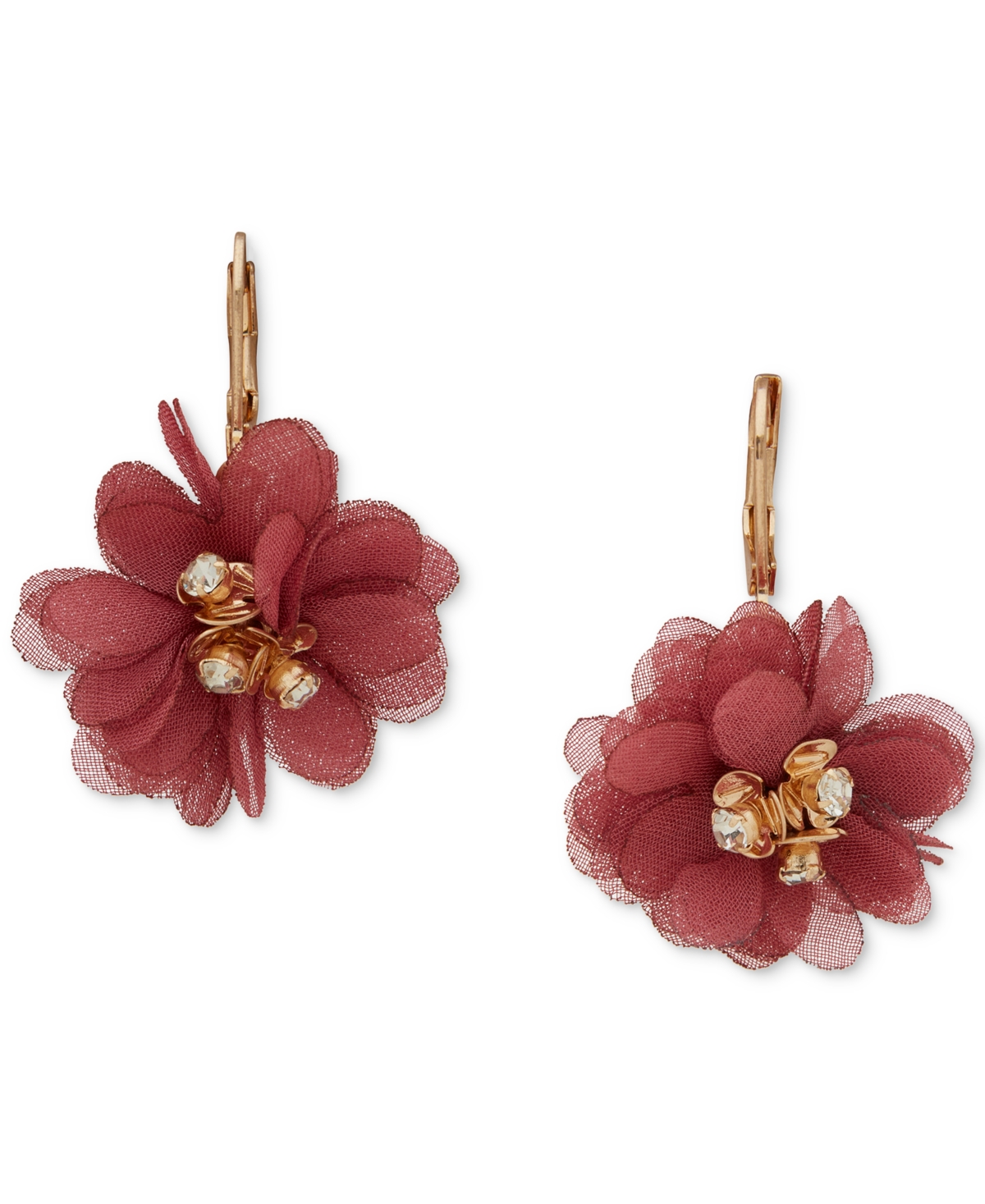 Click here for lonna & lilly Organza Flower Drop Earrings - Wine prices